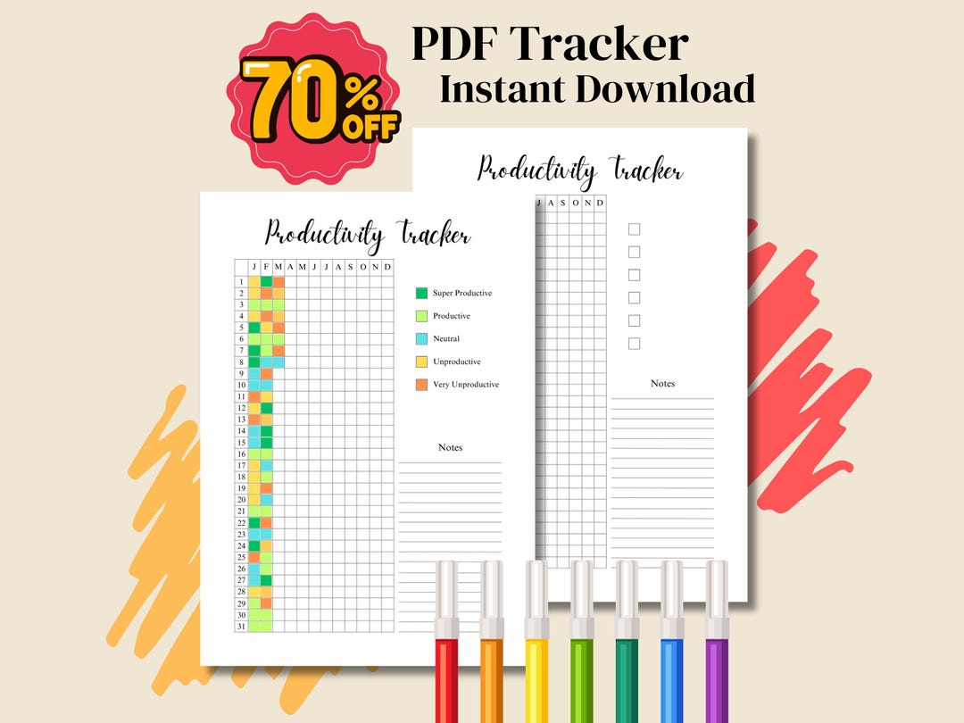Productivity Tracker in Pixels - Printable Planner Page - Daily Task ...