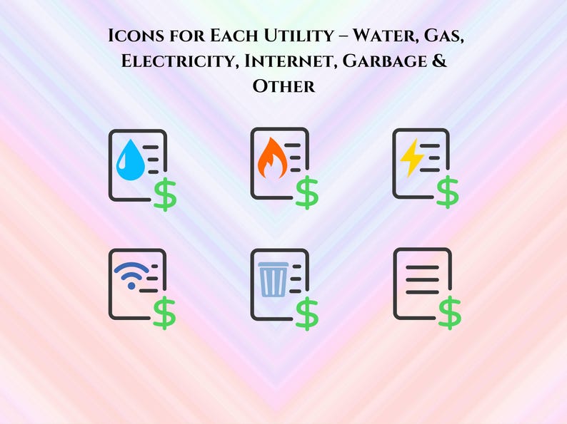 Utility Bill Tracker PDF | Monthly Home Expenses Printable, Months Bill ...