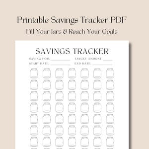 Savings Tracker PDF | Printable Jar Icons Budget Planner, Instant ...