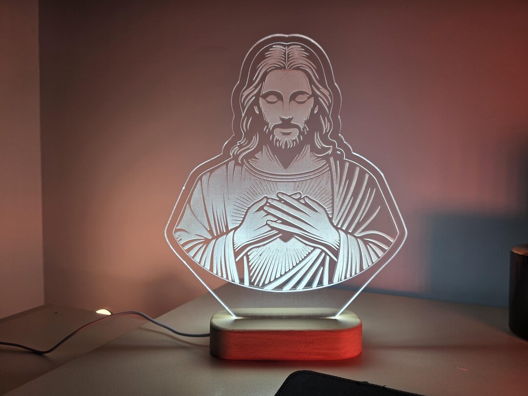Jesus Night Light - Christian Desk Lamp for Home Decor -religious Home ...