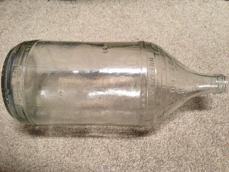 Vintage Dads Half Gallon Root Beer 11 Bottle. Embossed Clear Glass Jug ...