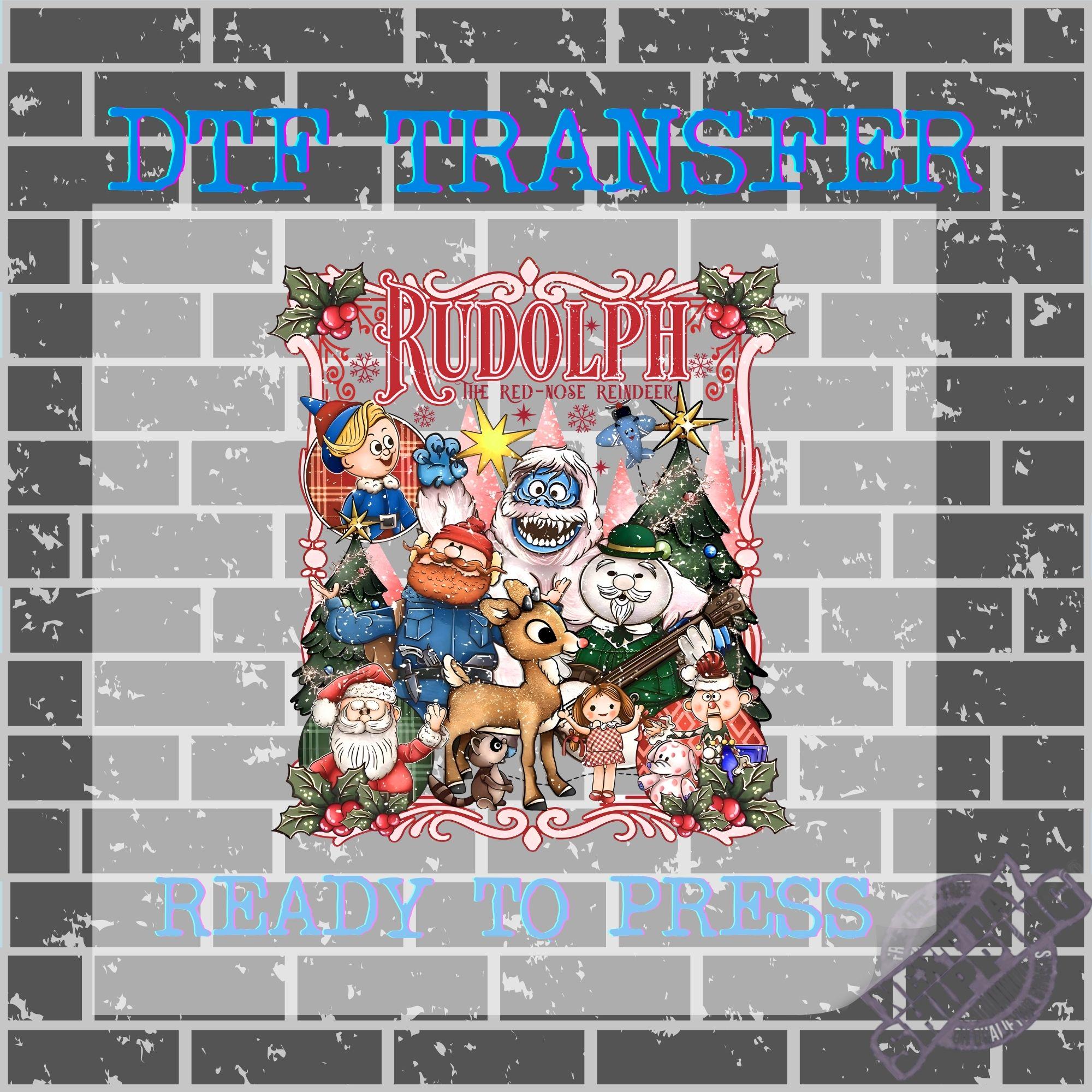 Retro Rudolph the Red Nosed Reindeer Christmas Dtf Transfer, Rudolph ...