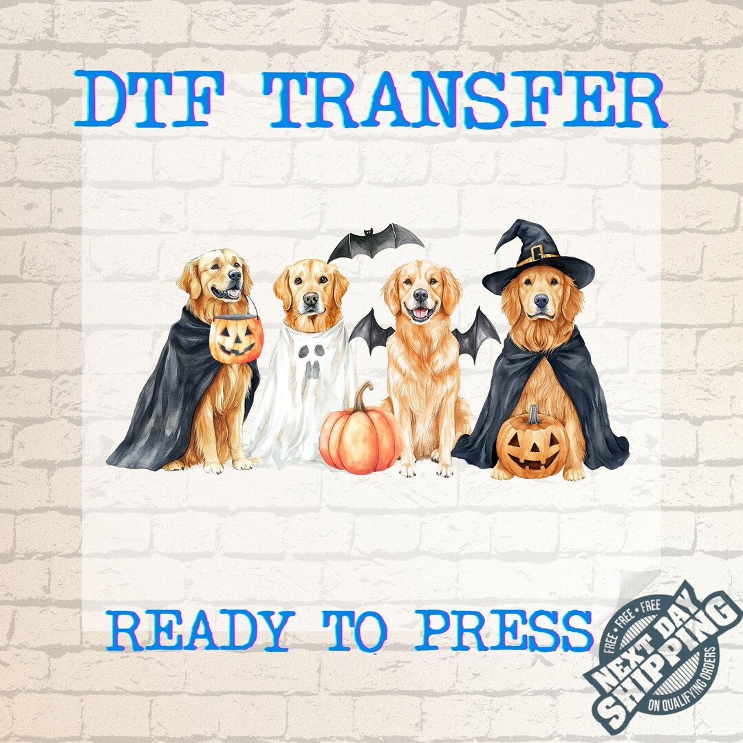 Halloween Cute Dogs Dog Breeds DTF Transfers, Ready to Press Shirt ...
