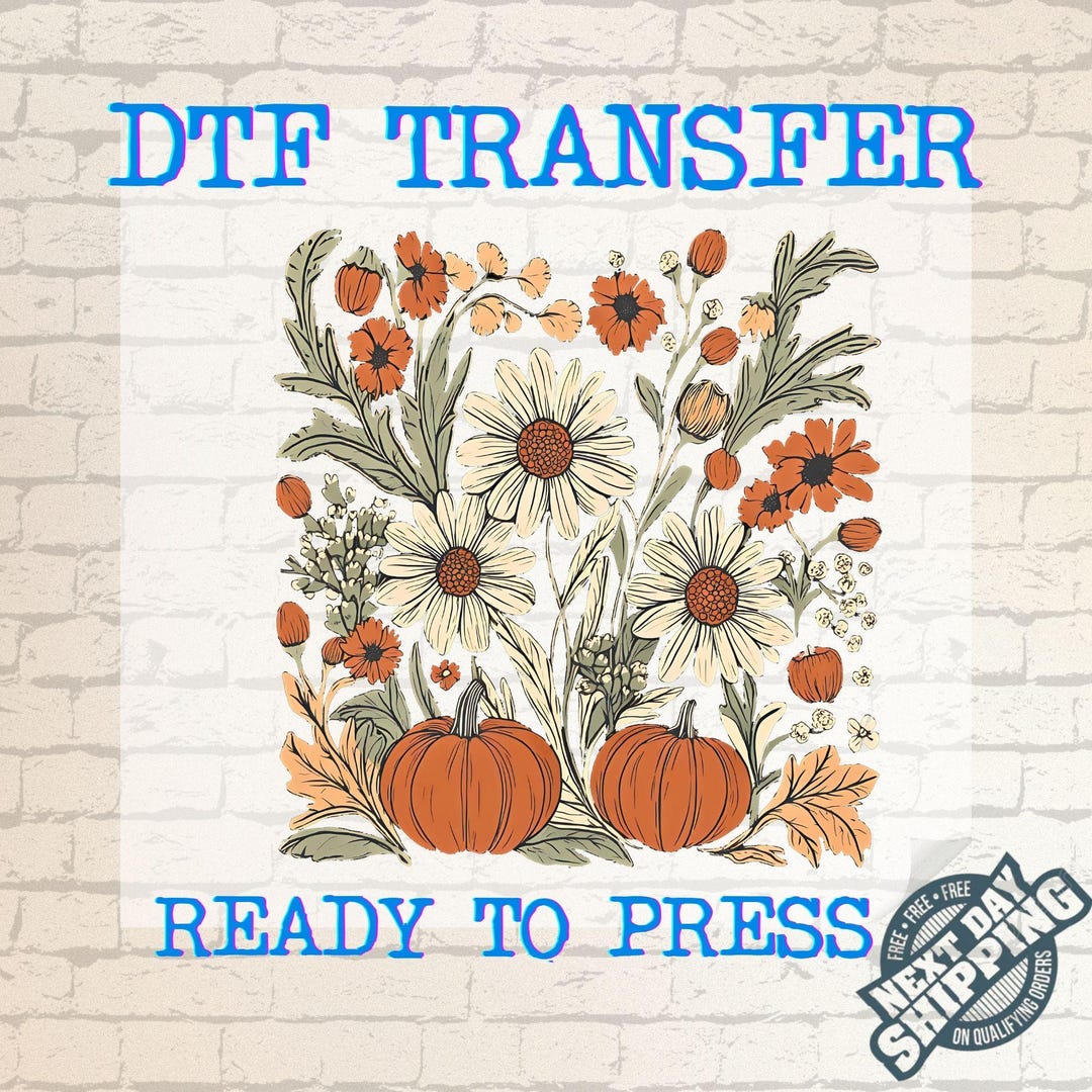 Boho Floral Fall DTF T-shirt Transfer, Thanksgiving, Fall Transfer ...