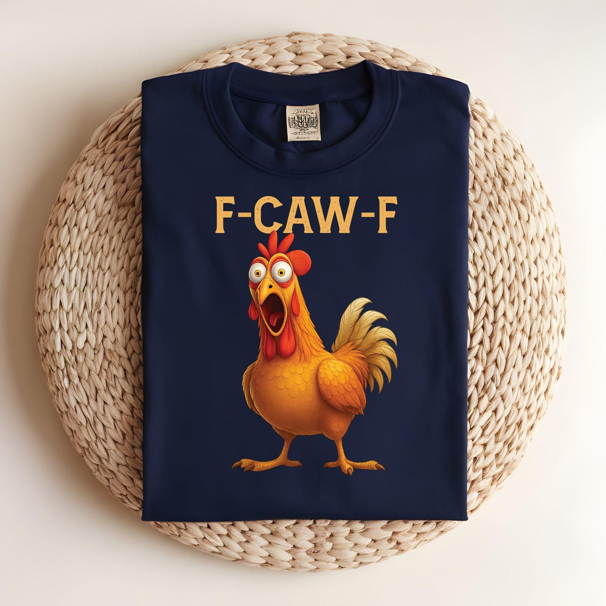 Funny Chicken DTF Transfer – F-CAW-F Farm Rooster Graphic Ready to ...