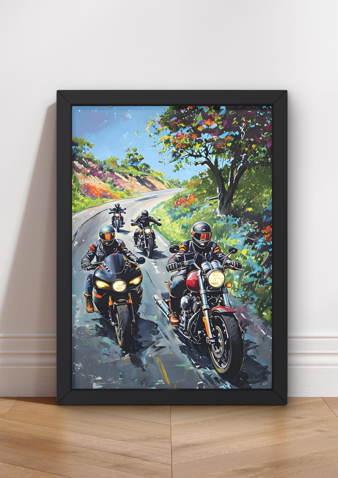 Retro Style Bikers Poster -wall Art, Motorbike Print, Gift for Him ...