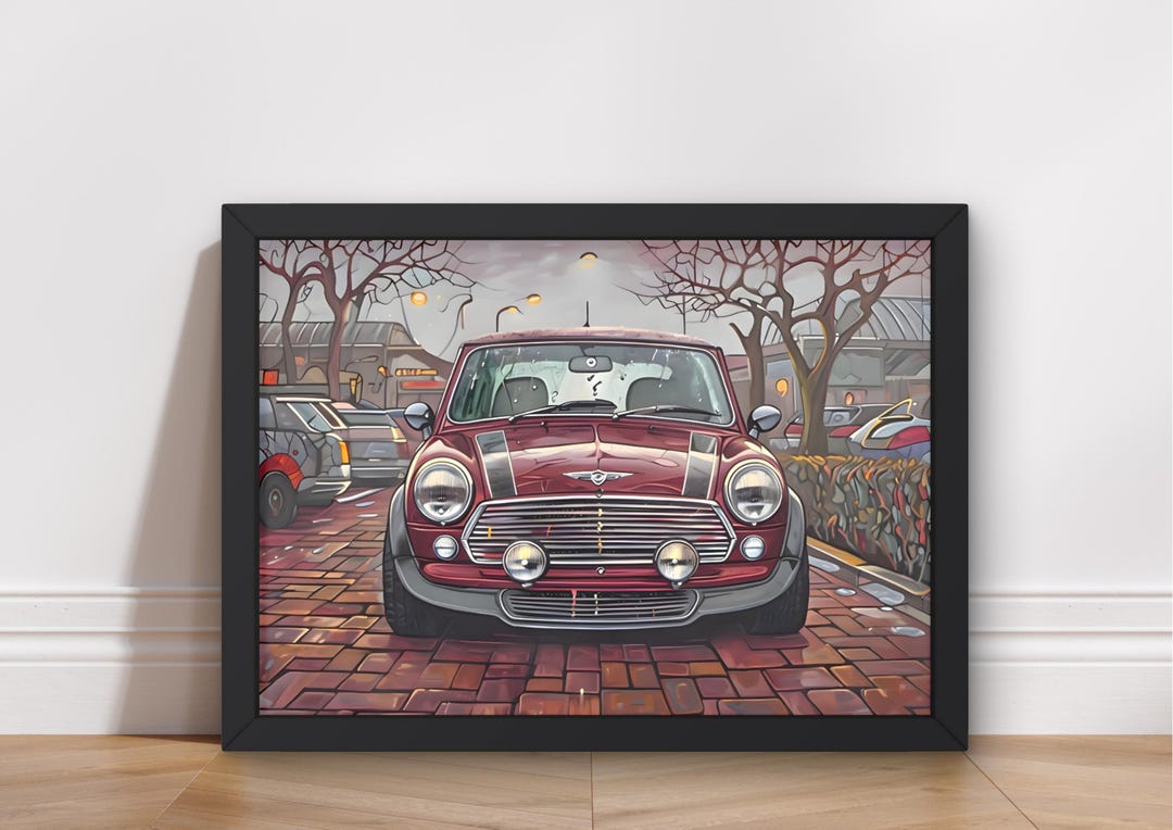 Classic Mini Car Poster- Nostalgic Wall Art, Digital Download, Car ...