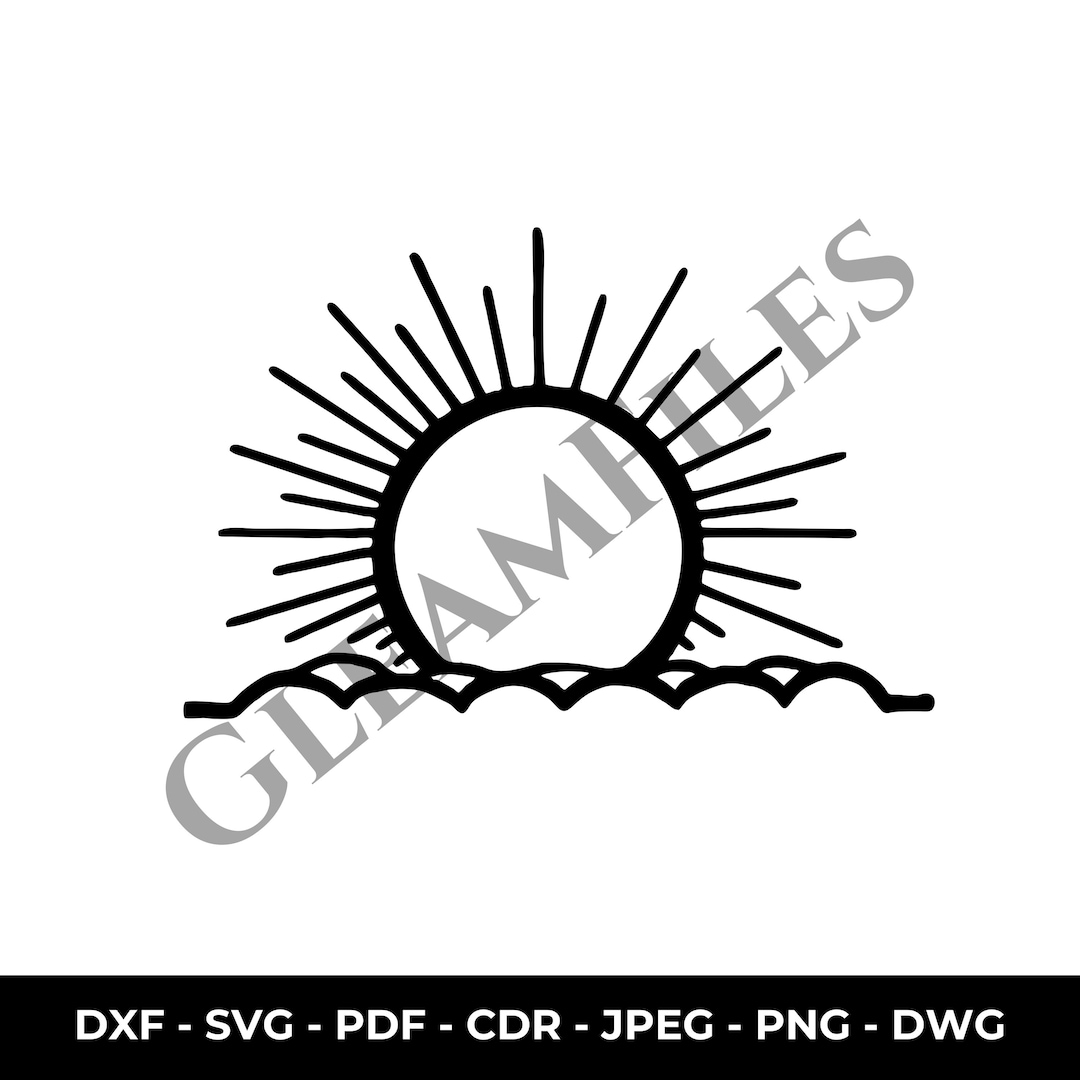 Sun and Cloudy Metal Wall Art DXF SVG | Sun Files for Laser Cut ...