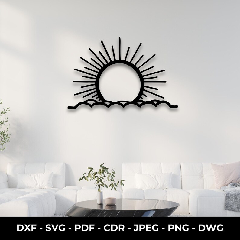 Sun and Cloudy Metal Wall Art DXF SVG | Sun Files for Laser Cut ...