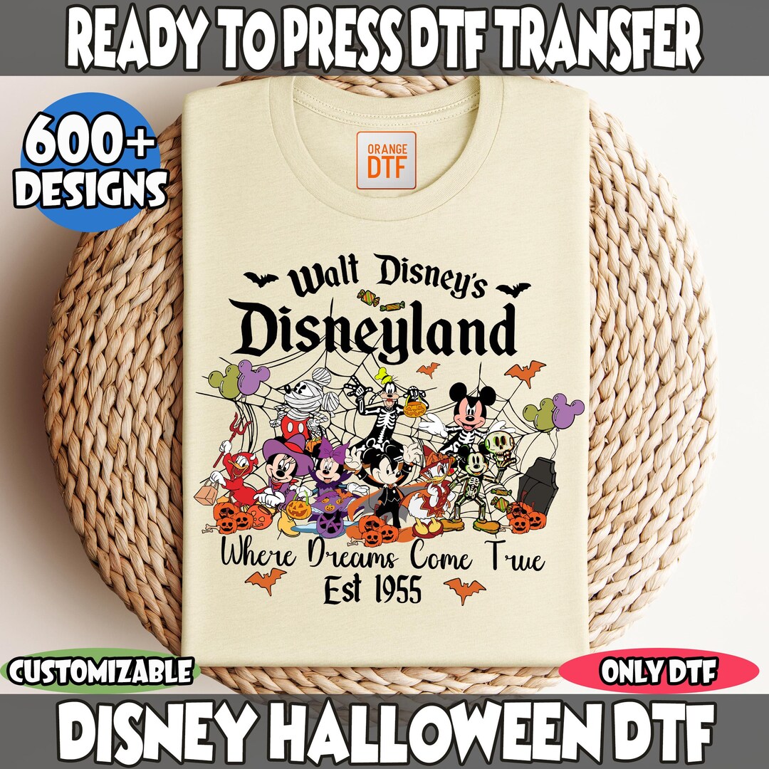 Disneyland Est 1955 Halloween DTF, Disney Halloween Transfers ...