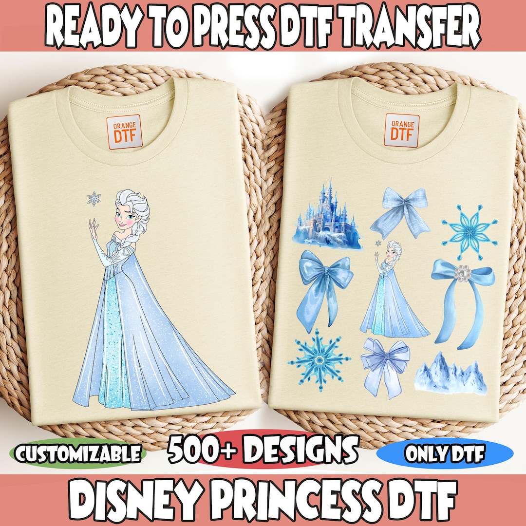 Disney Princess Elsa Dtf, Disneyland Dtf, Princess Castle Dtf, Magical ...