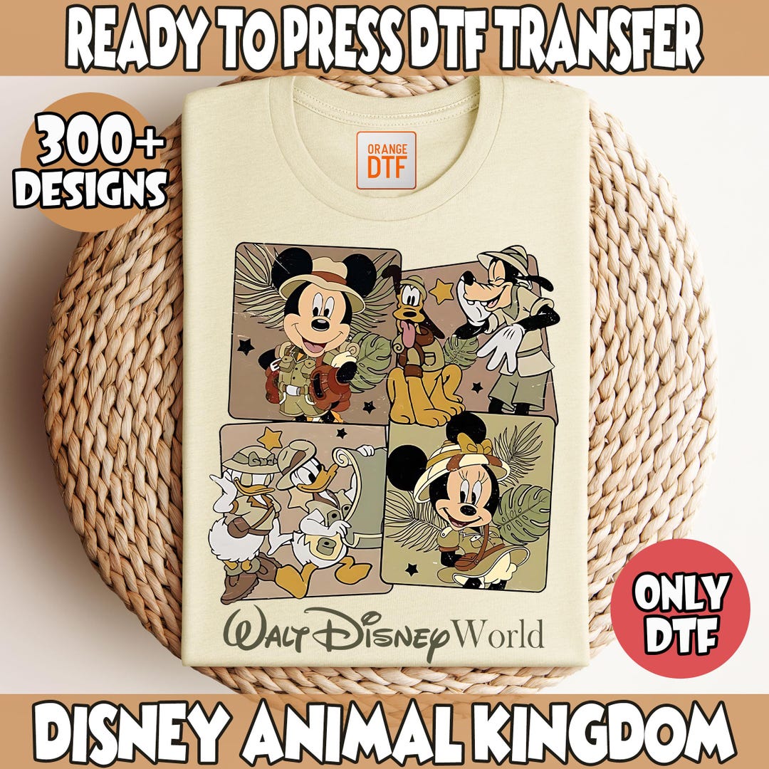 Disney Animal Kingdom DTF Transfer, Walt Disney World Heat Transfer ...