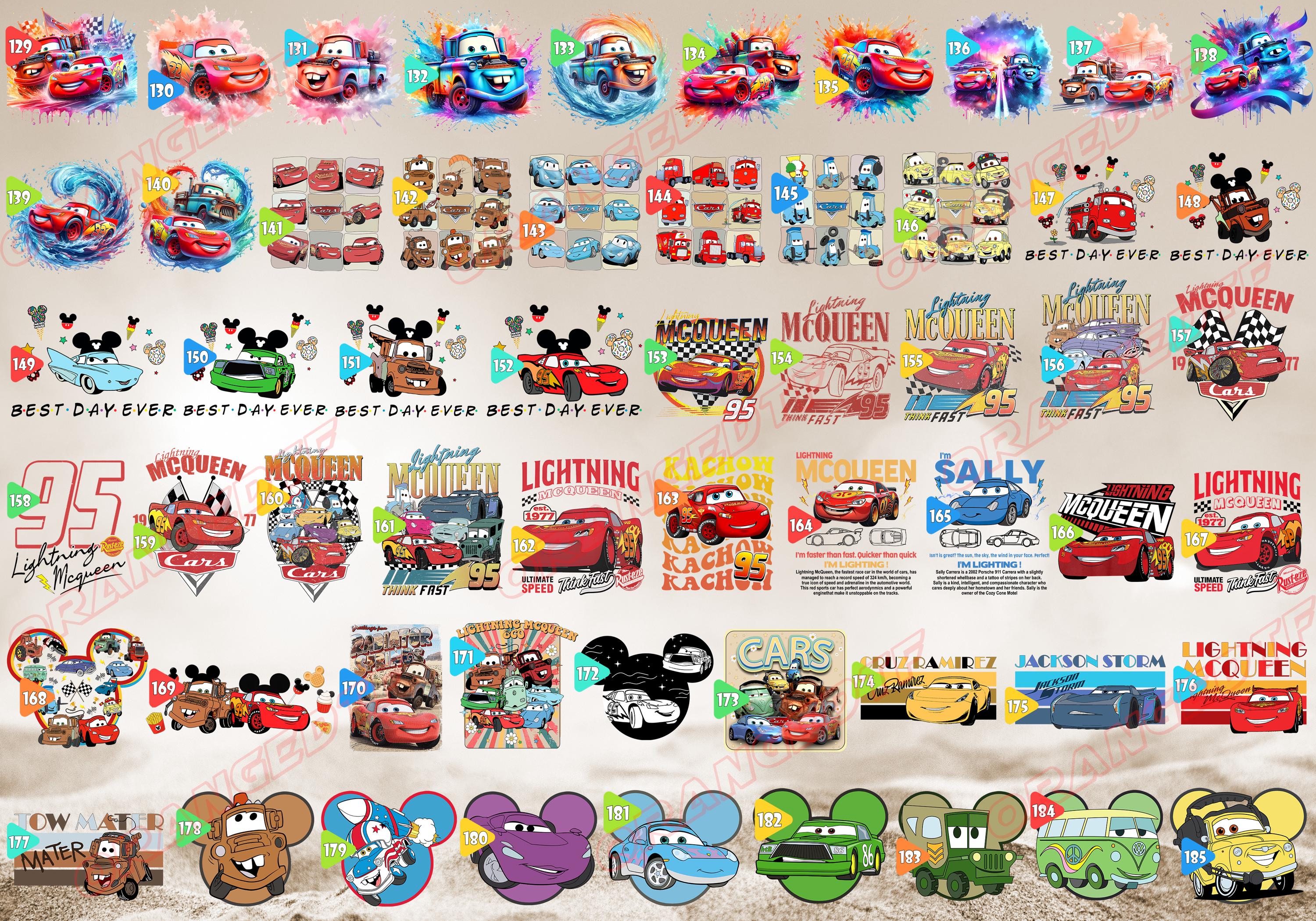 Disney Cars Dtf, Cars Flo Lizzie Dtf, Cars Dtf Transfer, Disney Cars ...