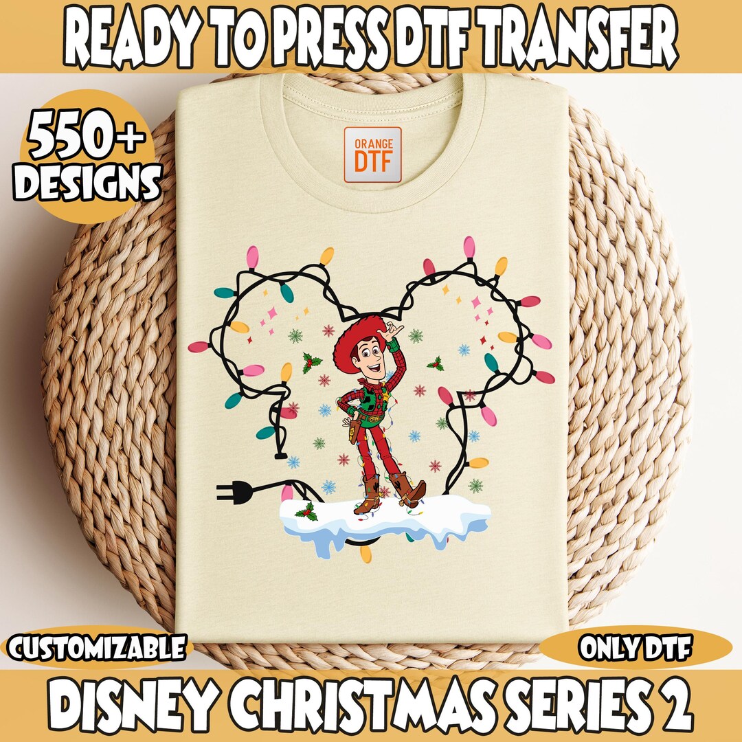 Sheriff Woody Toy Story Xmas Lights Family Matching DTF Transfer ...