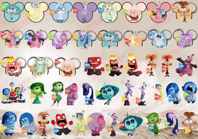 Inside Out 2 Characters DTF Transfers, Inside Out Emotions DTF, Disney ...