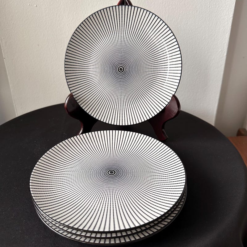 Black and White Geometric Dinnerware - Etsy