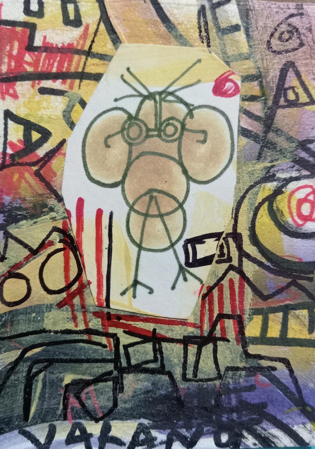 Original Unique Abstract Cubist Mouse Collage Ooak Aceo Art Card ...