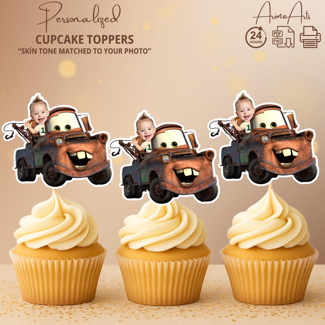 Mater Personalized Face Cupcake Toppers - Etsy