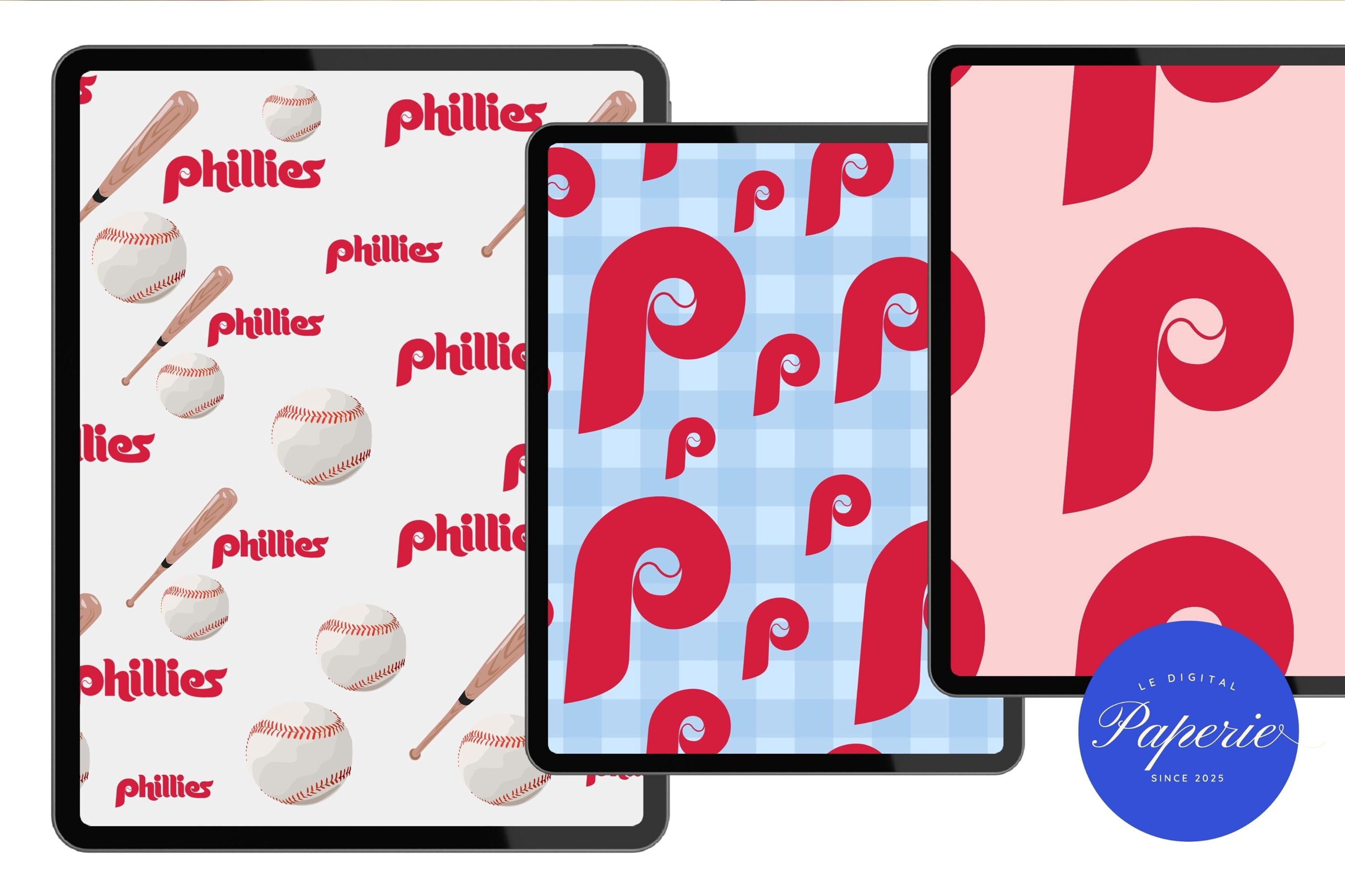 Phillies Baseball Digital Paper Seamless Pattern for Scrapbooking ...