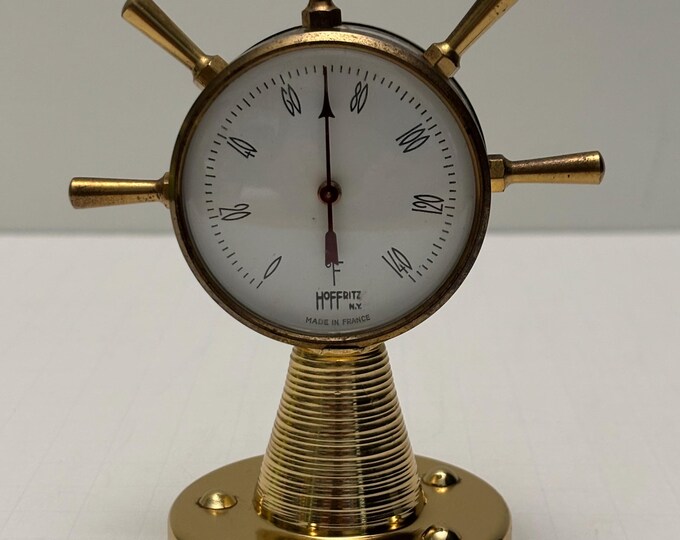 Vintage Brass Ship’s Wheel Thermometer Hoffritz NY - Etsy