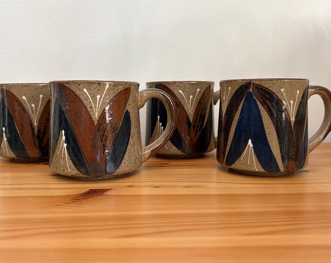 Vintage Stoneware Mugs Set of 4 - Etsy