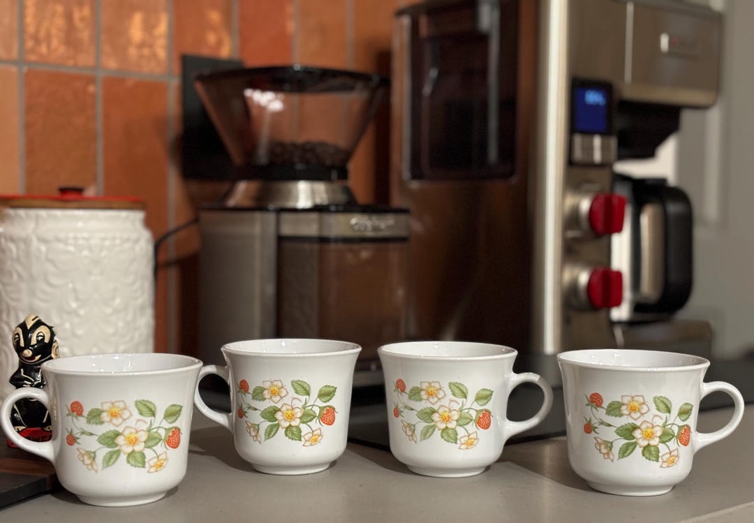 Corning Mug Strawberry Sundae Pattern | Set of 4 - Etsy