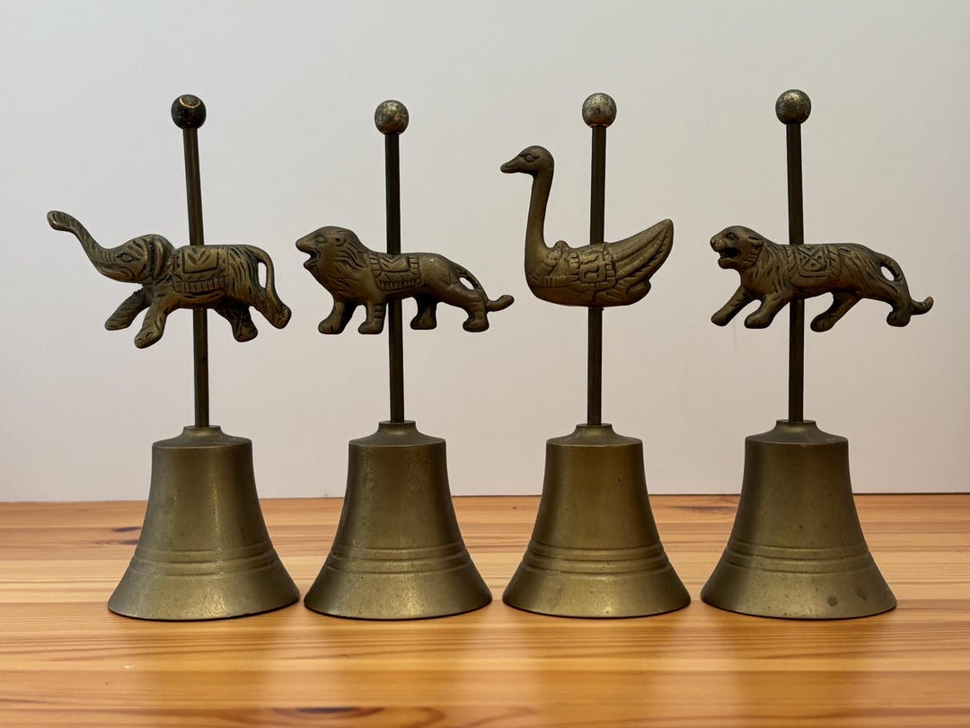 Vintage Brass Carousel Bells Set of 4 - Etsy