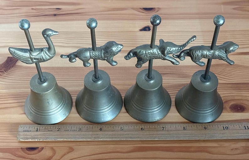 Vintage Brass Carousel Bells Set of 4 - Etsy