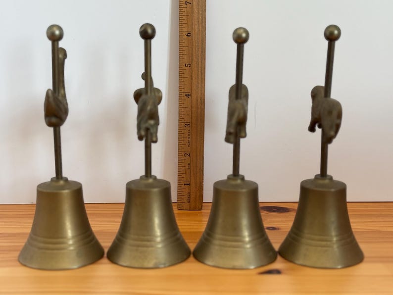 Vintage Brass Carousel Bells Set of 4 - Etsy