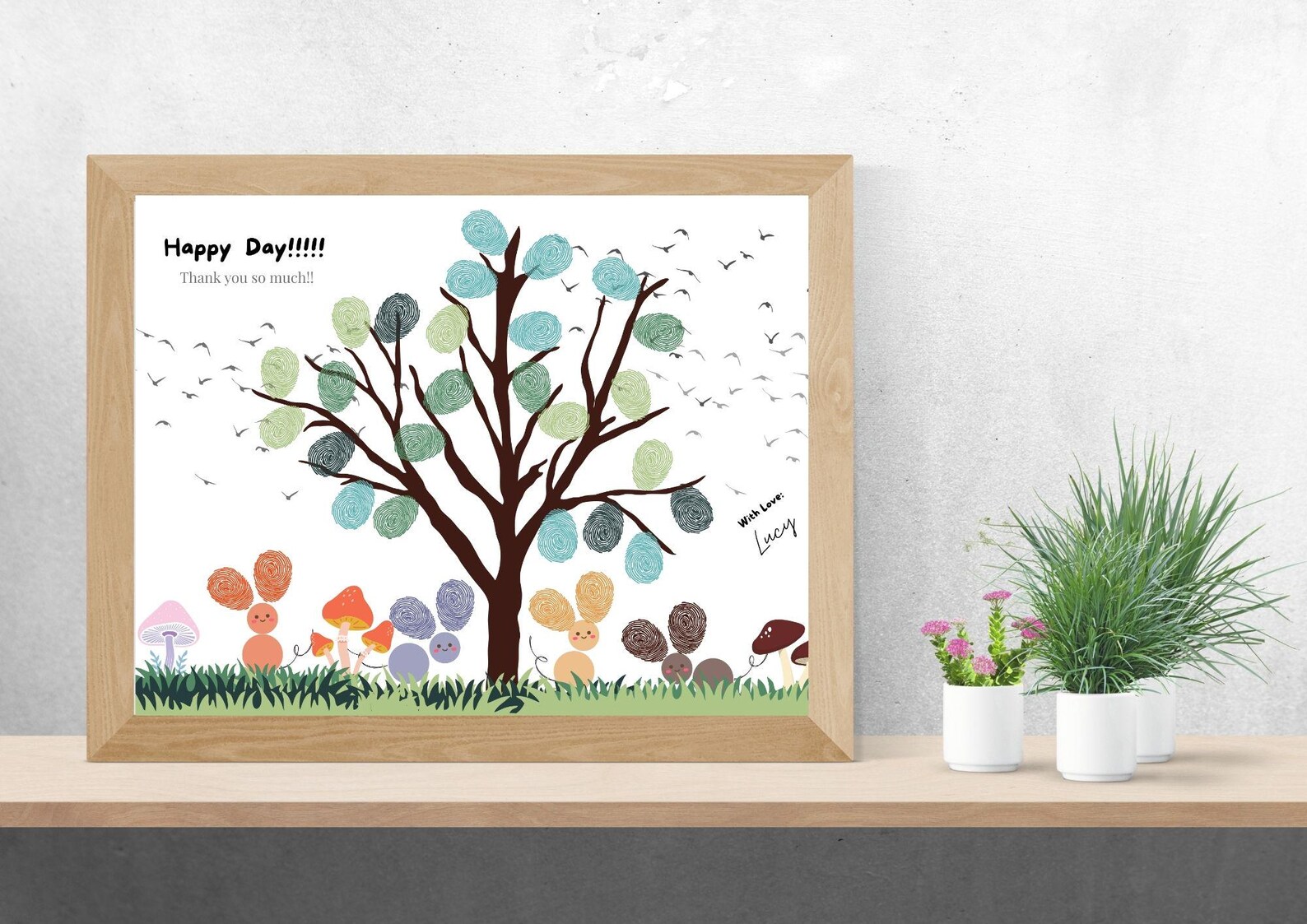 Printable Thumb Print Craft, Father’s Day, Valentine’s Day, Birthday ...