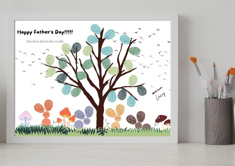 Printable Thumb Print Craft, Father’s Day, Valentine’s Day, Birthday ...