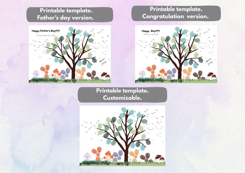 Printable Thumb Print Craft, Father’s Day, Valentine’s Day, Birthday ...