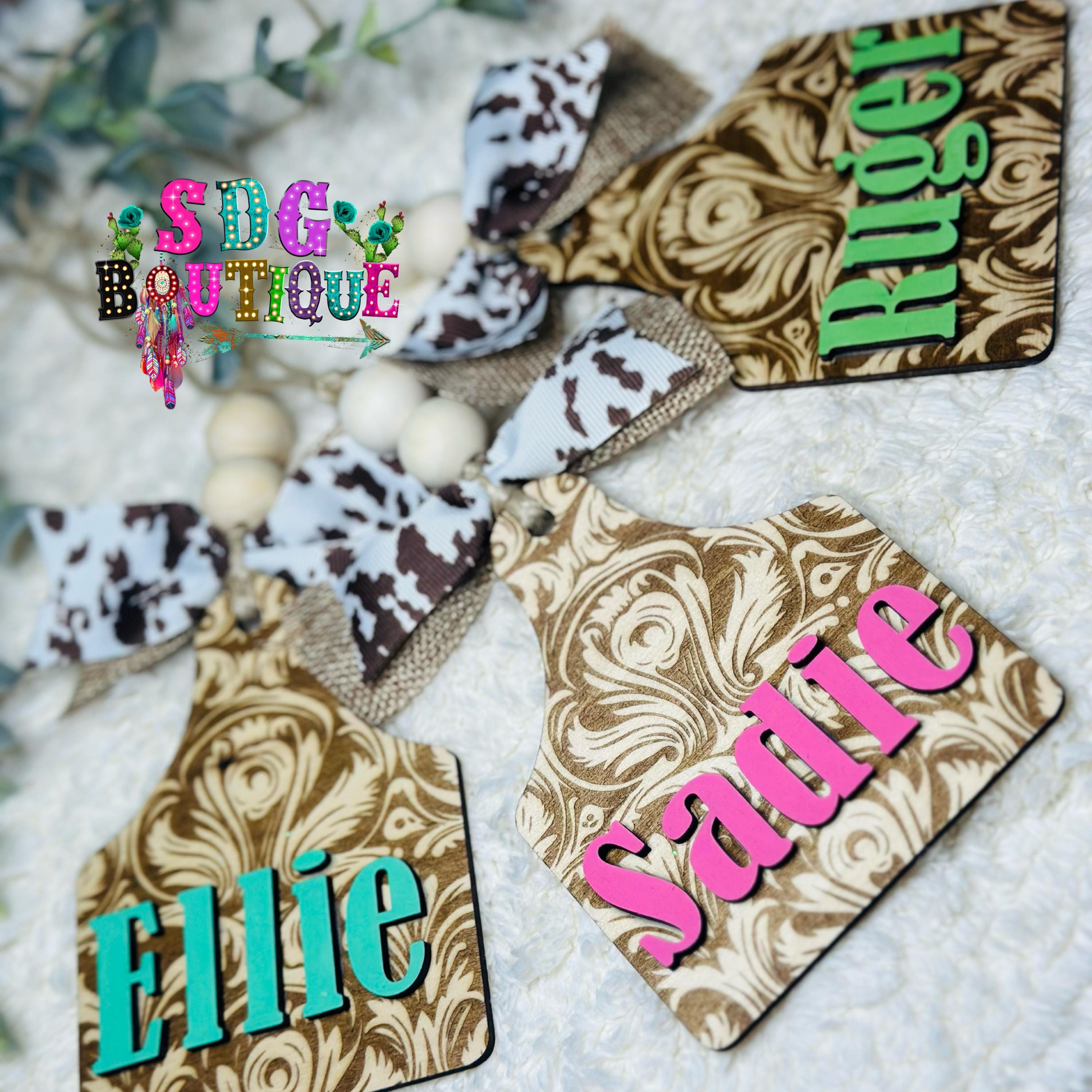 CUSTOM Name Cattle Tag - Etsy