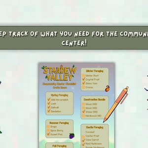 Stardew Valley Community Center Checklist - Etsy