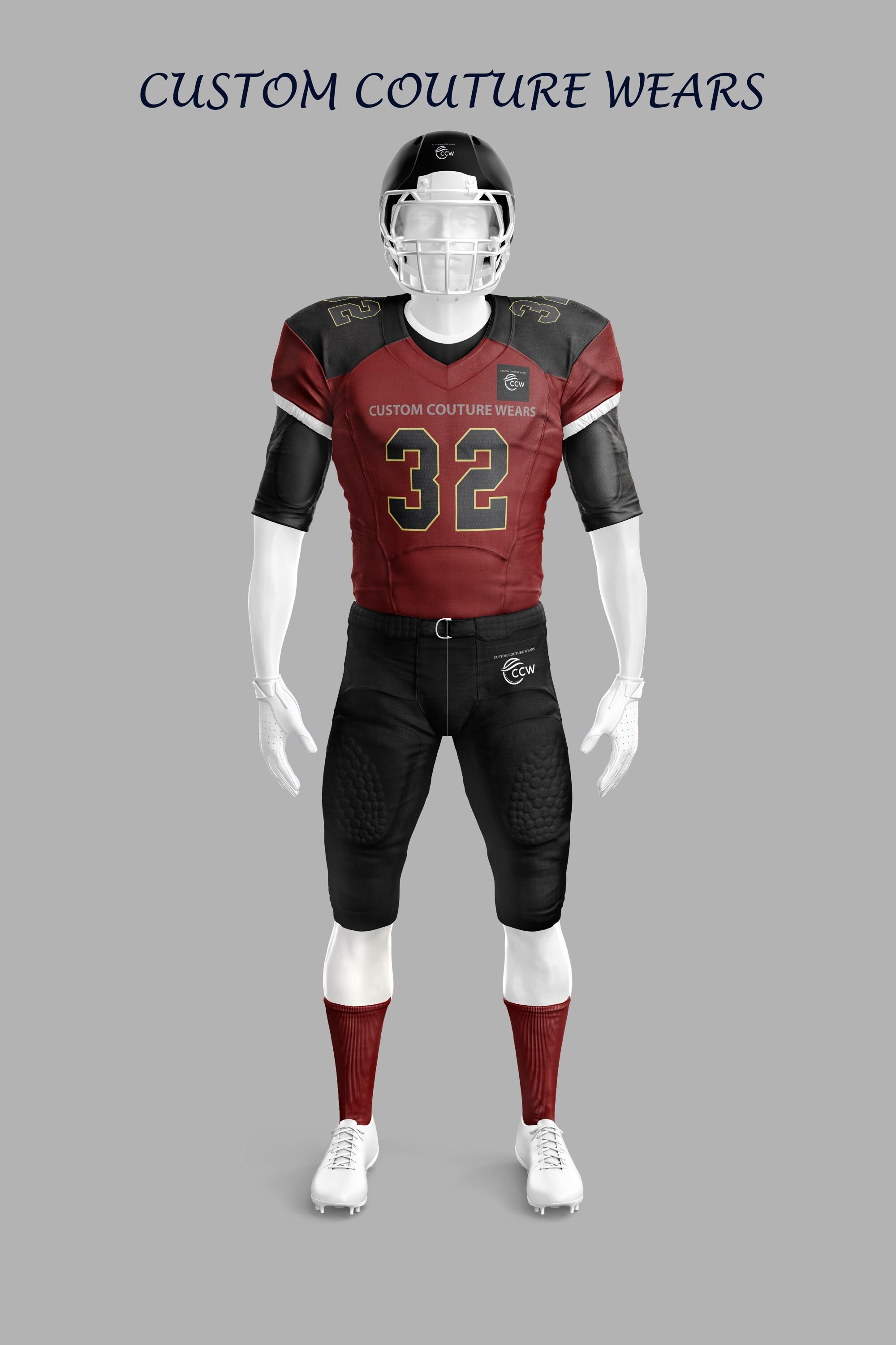 Custom American Football Uniform Set Personalized Jersey Padded 12 ...
