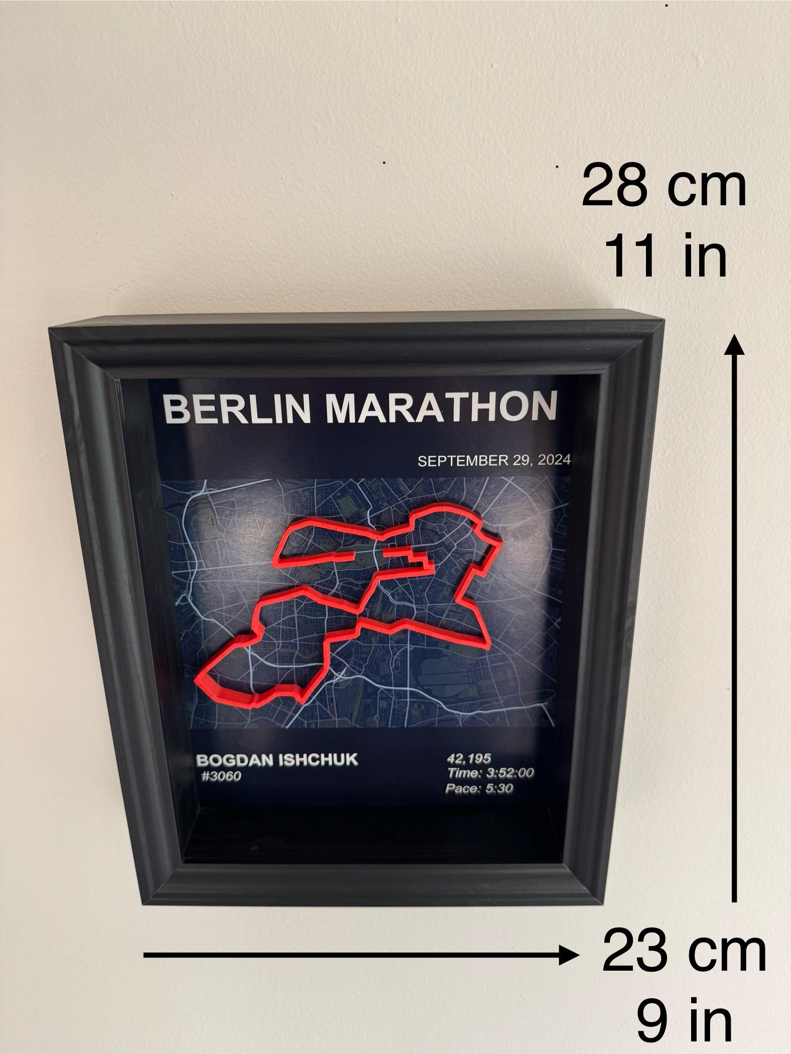 BERLIN Marathon 3D Map – Personalized Route & Results Wall Frame - Etsy