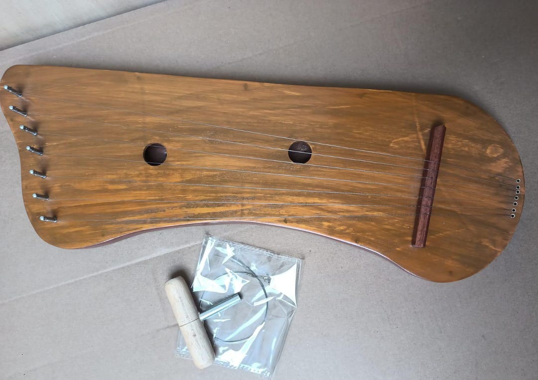 7-string Lyre Harp – Handcrafted Mahogany Wood String Instrument With ...