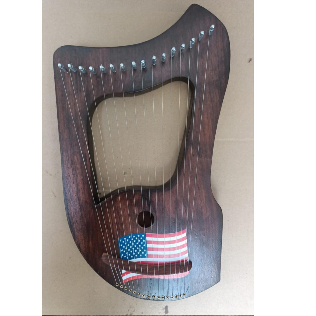 16-string Lyre Harp – Handcrafted Mahogany Wood String Instrument With ...