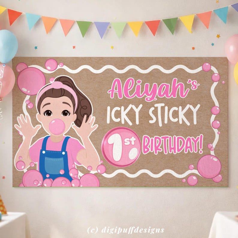 Editable Ms Rachel One Birthday Banner Template ,pink Preschool ...