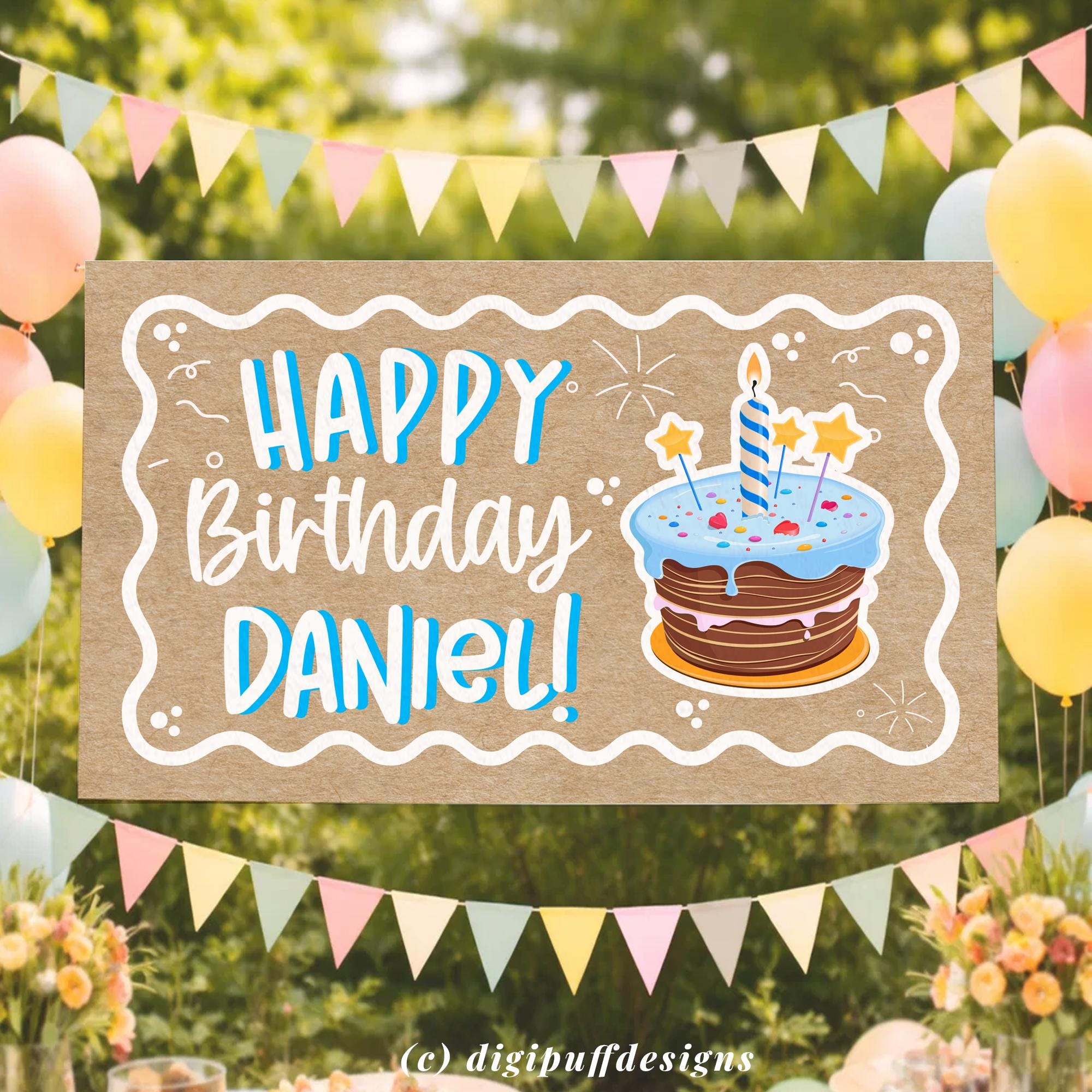 Happy Birthday | Editable Canva Banner | DIY Painted Sign Template ...