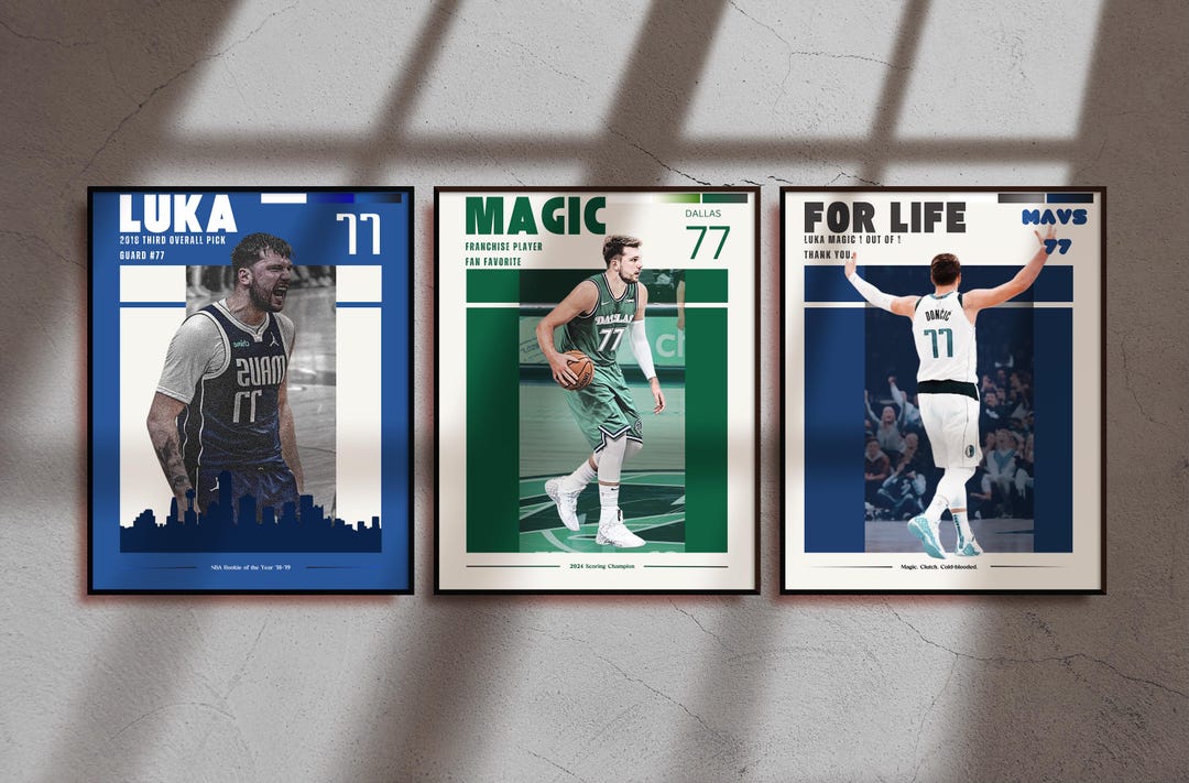 Luka Doncic Poster, Luka Doncic Print, NBA Poster, Sports Poster, Mid ...
