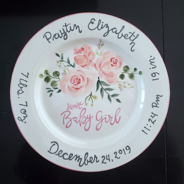 Birth Plate Ceramic - Etsy