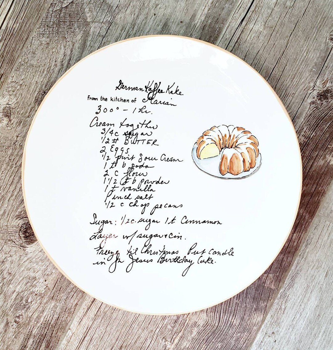 Recipe Plate Handwritten, Custom Platter With YOUR Family Recipe, Hand ...