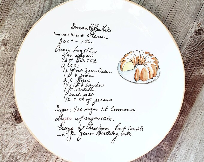 Recipe Plate Handwritten, Custom Platter With YOUR Family Recipe, Hand ...