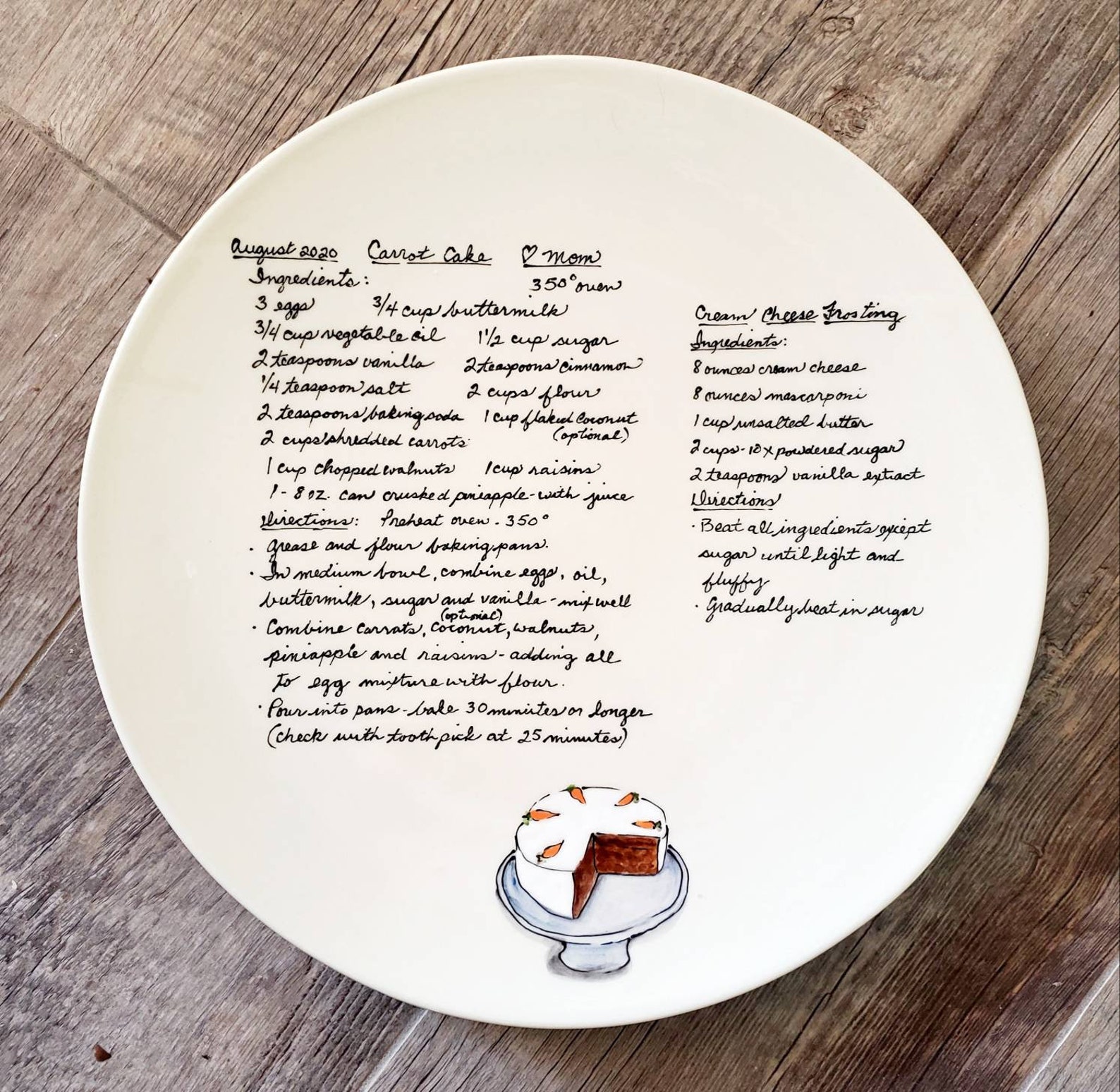 Recipe Plate Handwritten Custom Platter With YOUR Family | Etsy