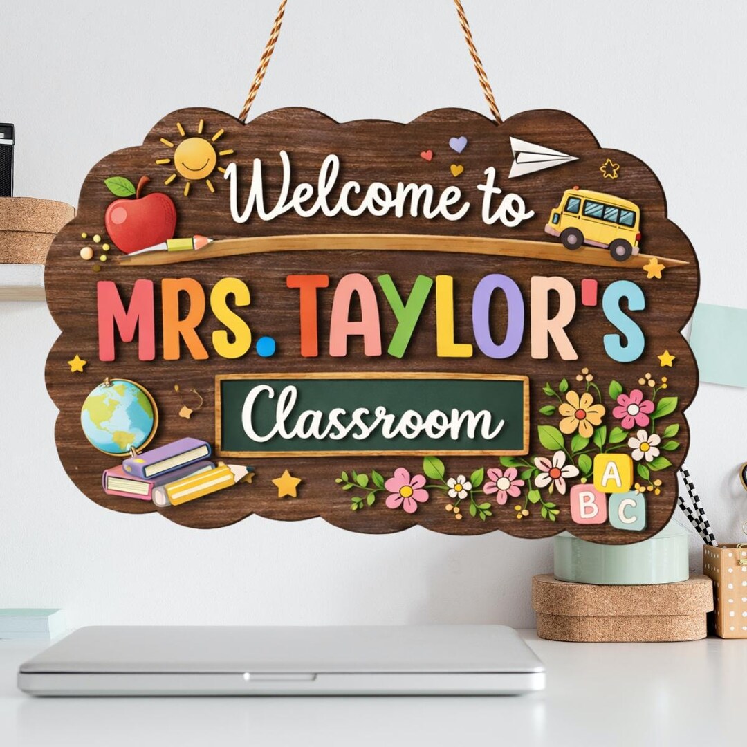 Personalized Teacher Door Sign, Teacher Appreciation Gift, Custom ...