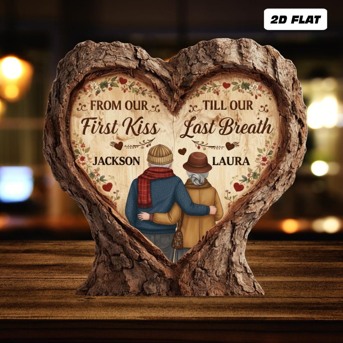 Custom Couple Acrylic Plaque, From Our First Kiss Till Our Last Breath ...