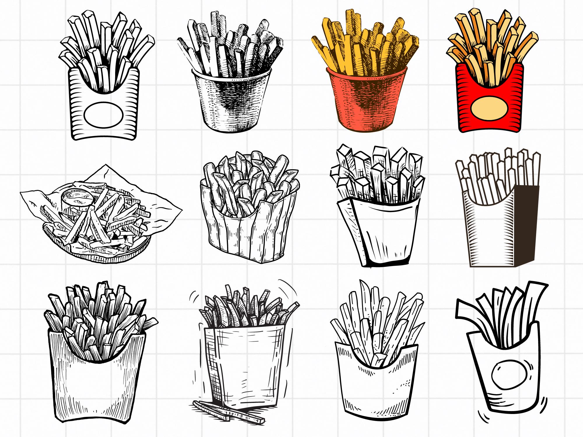 FRENCH FRIES SVG Bundle, French Fry Svg, French Fries Vector Files ...