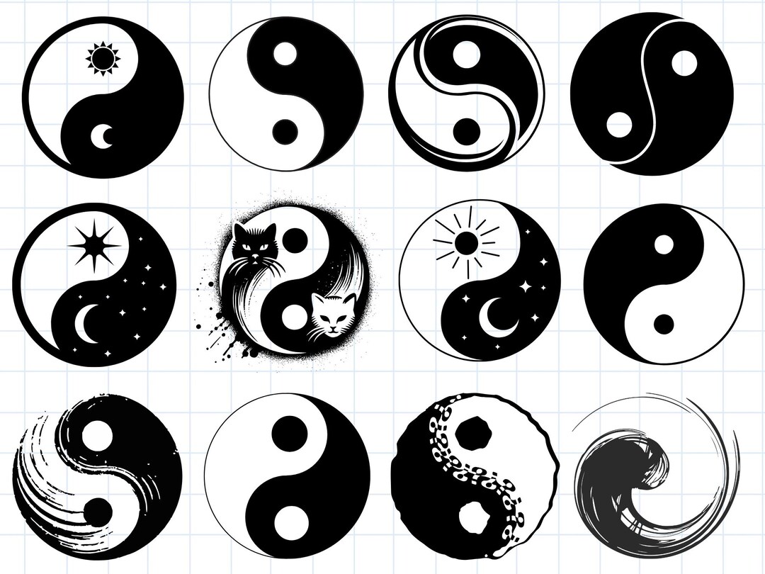 Yin and Yang SVG Files | Yin-yang Cut Files | Yin and Yang Vector Files ...