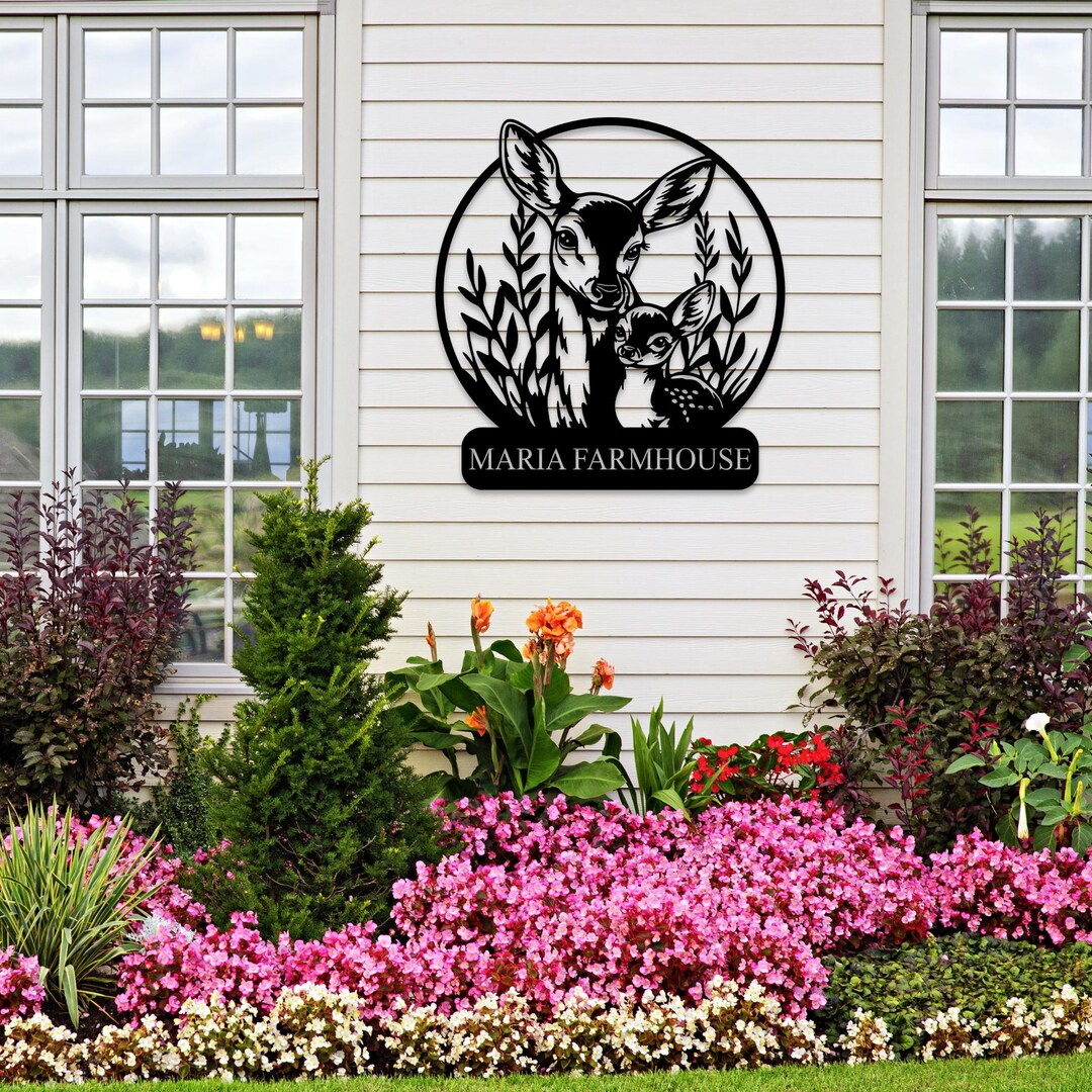Gazelle Farmhouse Custom Wall Sign Farmhouse Decor Metal Deer Wall Sign ...